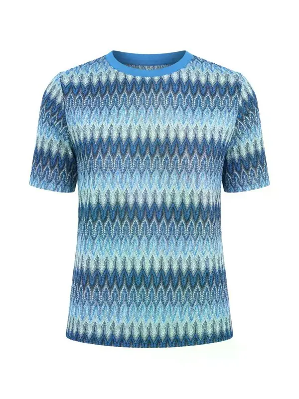 Derhy Cannelle Geometric-knit T-shirt
