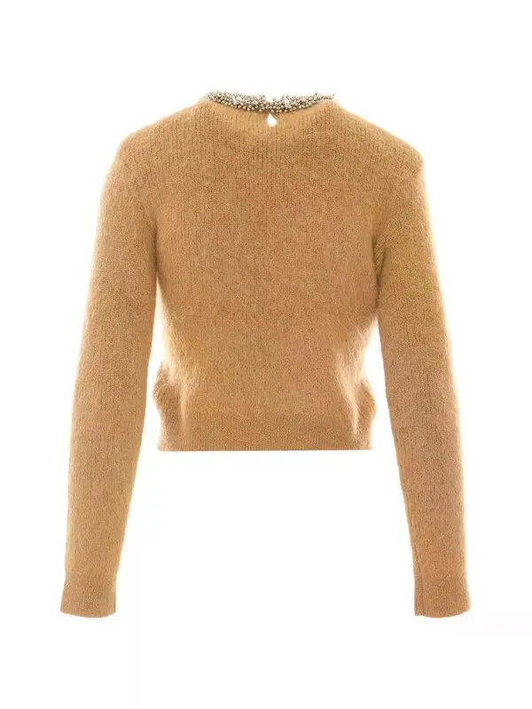 SELF-PORTRAIT Beaded-trim Knit Sweater