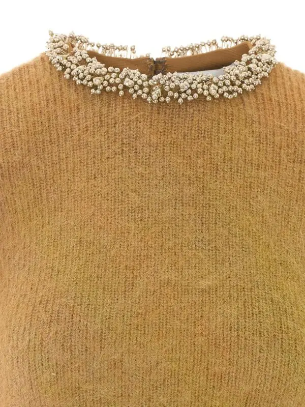 SELF-PORTRAIT Beaded-trim Knit Sweater