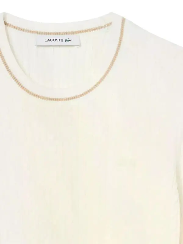 Lacoste Cable-knit Contrast-trim Sweater
