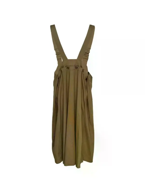 Y’s Button-embellished Pinafore Midi Dress