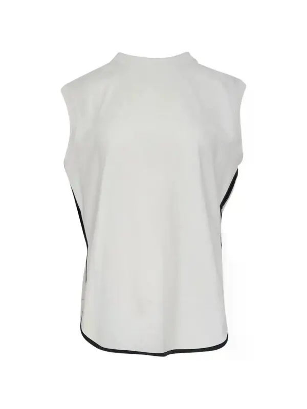 LITKOVSKA Contrast-trim Cotton Sleeveless Tank Top - White