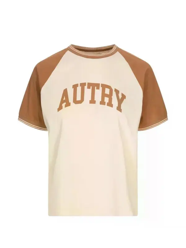 AUTRY Logo Print Raglan Sleeve T-shirt - Neutrals