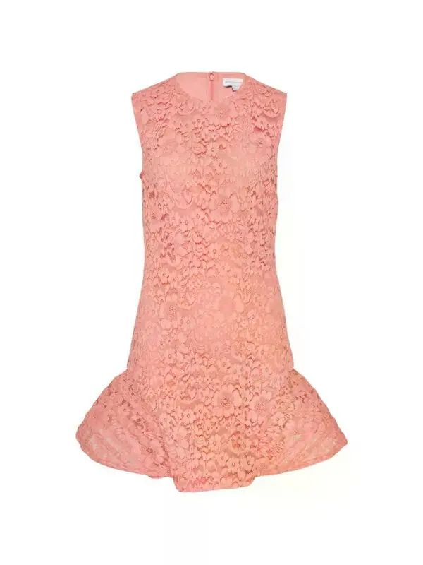 Stella McCartney Lace-embroidered Ruffled Mini Dress - Pink