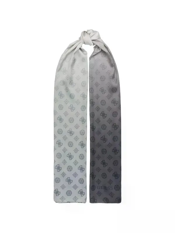 Guess Monogram-print Gradient-effect Scarf - Grey