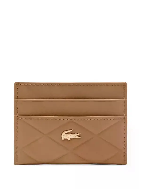 Lacoste Quilted Logo-plaque Card Holder - Neutrals