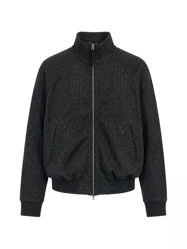 TOM FORD Herringbone-pattern Nubuck-detail Sweater