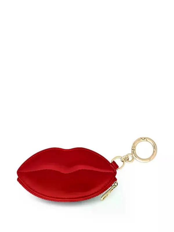 AIGNER Lips-motif Patent-finish Keyring - Red