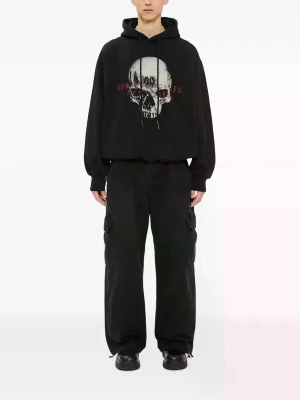 44 LABEL GROUP Skull-print Drawstring Hoodie