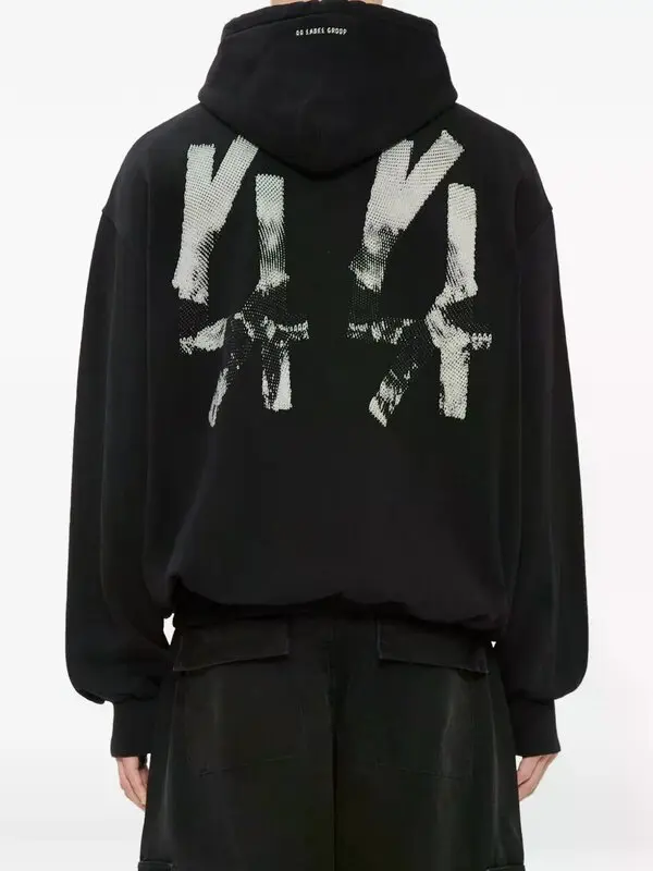 44 LABEL GROUP Skull-print Drawstring Hoodie