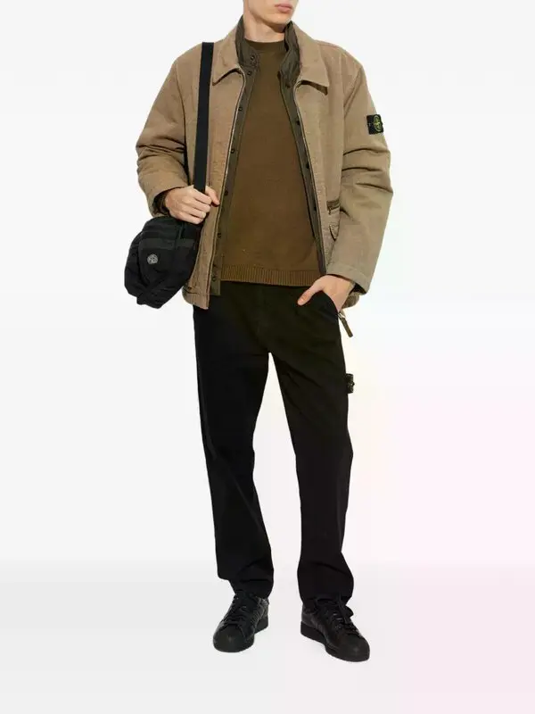 Stone Island Logo Patch Crew Neck Sweater - Brown