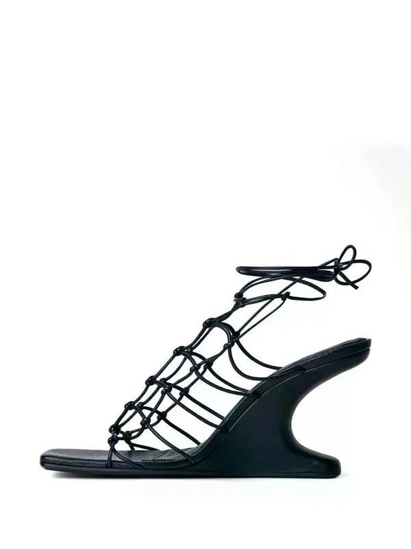 Rick Owens Web Cantilever Caged Sculpted Wedge Sandals