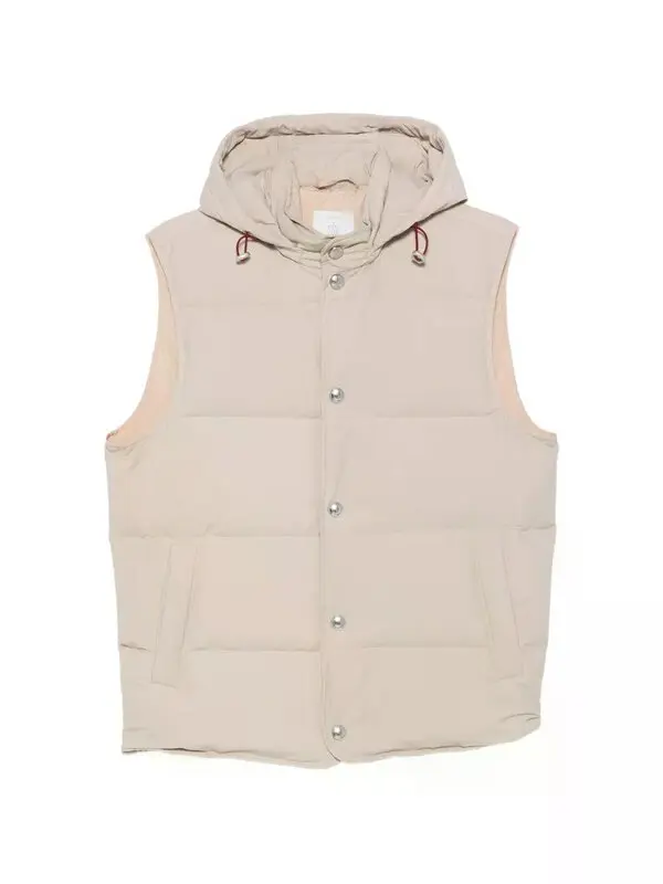 Eleventy Quilted Hooded Gilet - Neutrals