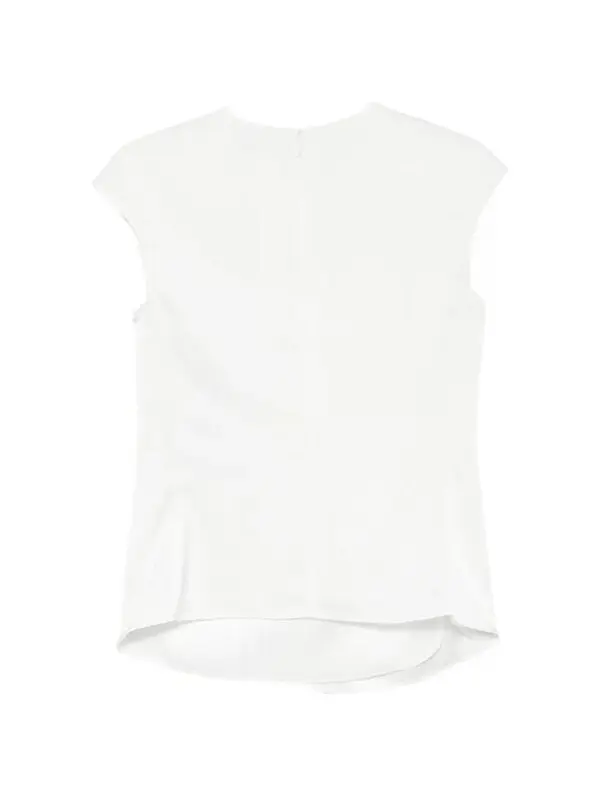 Emporio Armani Pleated Cap-sleeve Blouse - White