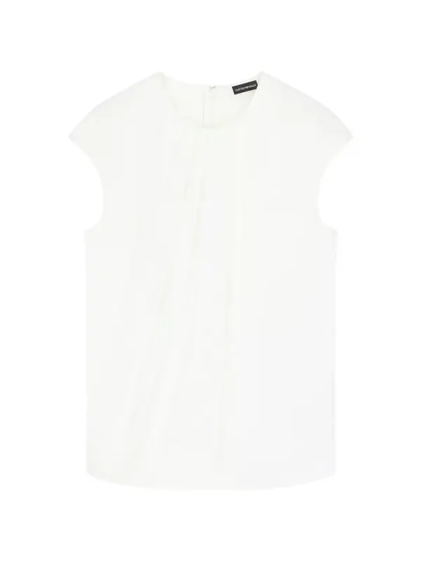 Emporio Armani Pleated Cap-sleeve Blouse - White