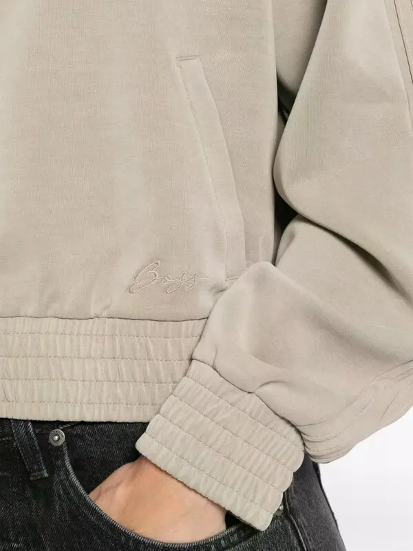 BOSS Zip-fastening Ribbed-trim Sweatshirt