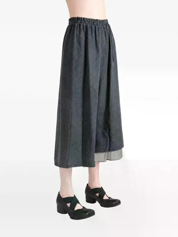 Y’s Drawstring Layered Wool Trousers - Grey