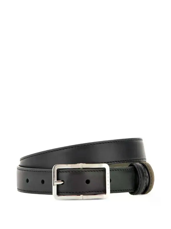 Hogan Leather Belt With H Motif Buckle - Black