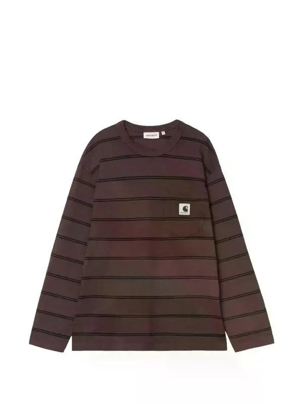 Carhartt Work In Progress Cardona Striped Pocket T-shirt - Brown
