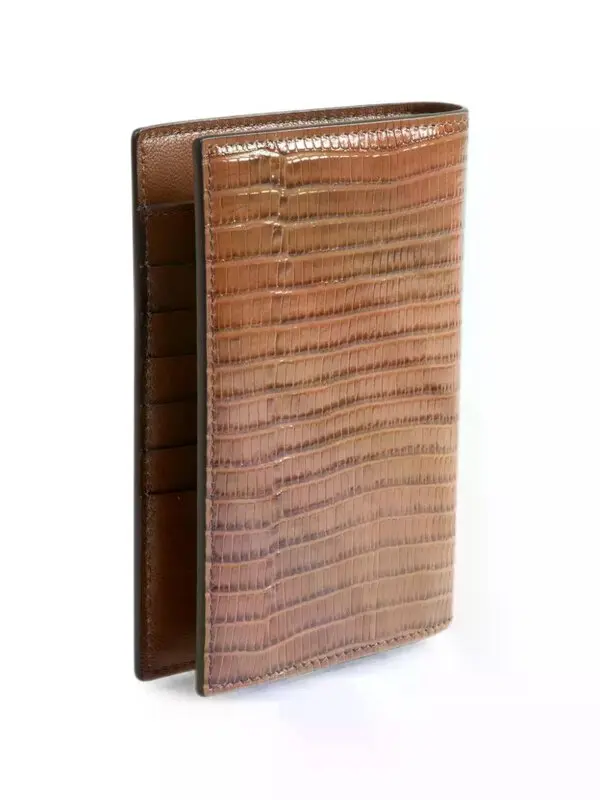 TOM FORD Lizard-effect Leather Passport Holder