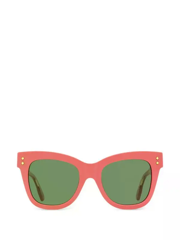 Gucci Cat-eye Frame Sunglasses With Green Lenses - Pink