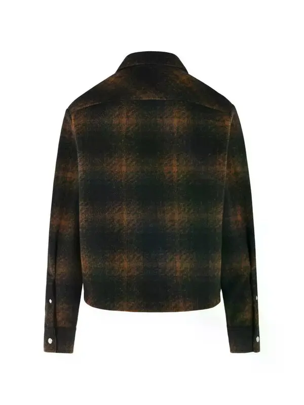 Moncler Checked Zip-up Shirt - Black