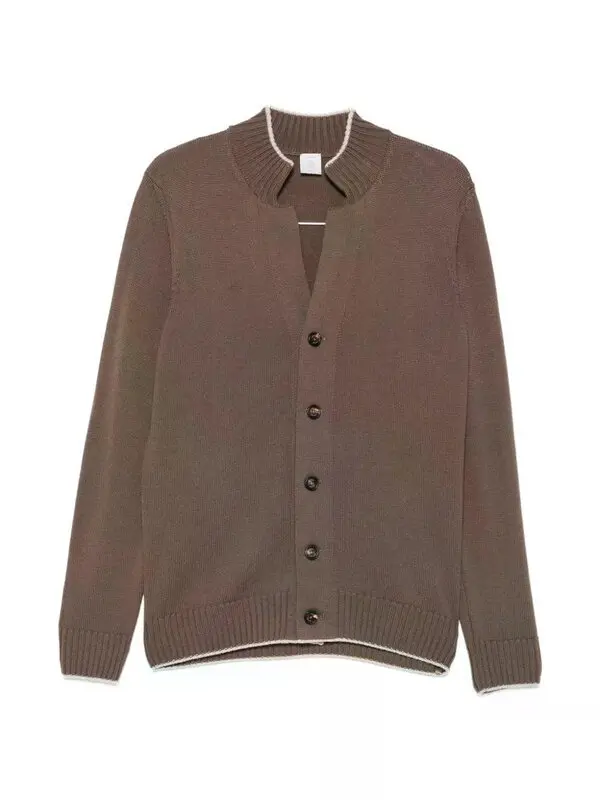 Eleventy Ribbed-trim Button-up Cardigan