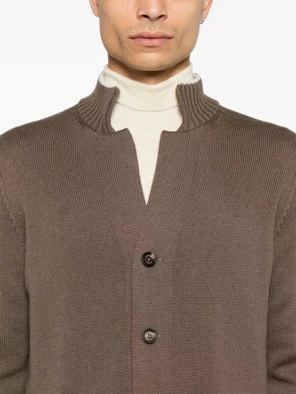 Eleventy Ribbed-trim Button-up Cardigan