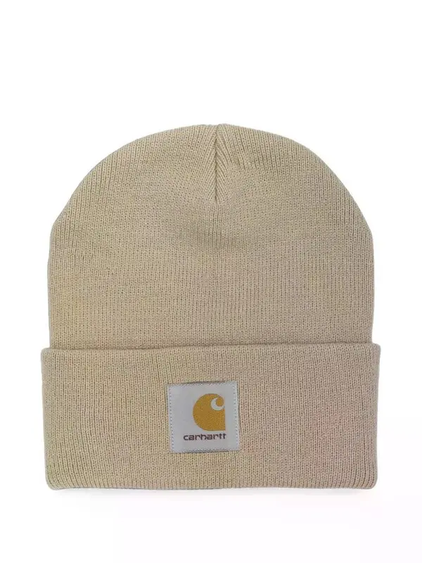 Carhartt Work In Progress Logo-patch Ribbed-knit Beanie Hat