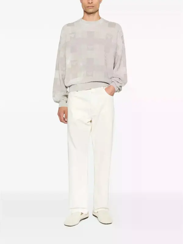 Emporio Armani Logo Patterned Jacquard Sweater