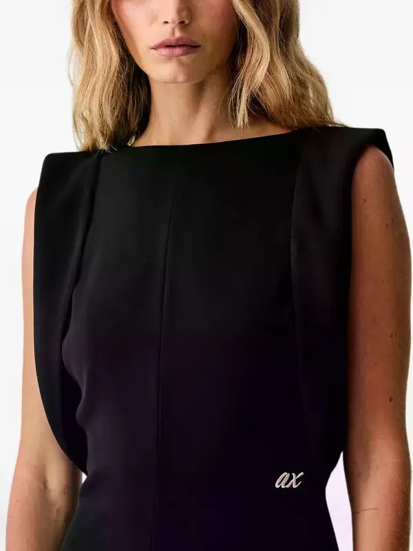 Armani Exchange Padded-shoulder Cowl-back Mini Dress