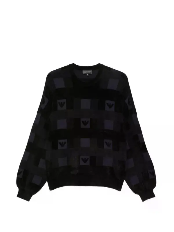 Emporio Armani Logo Patterned Chenille Sweater