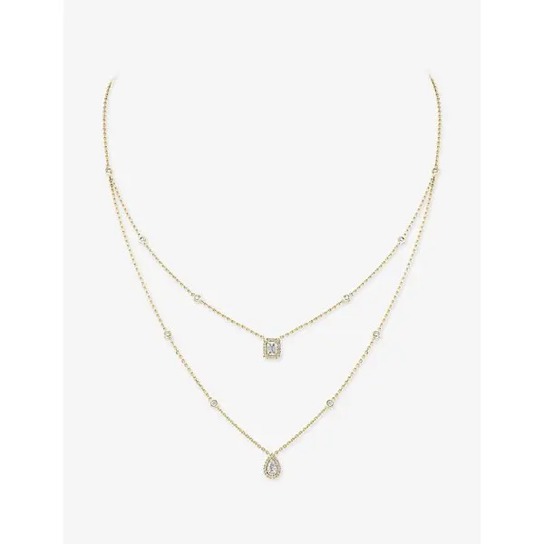Messika My Twin 2-row 18ct Gold And 0.76ct Diamond Necklace - Yellow