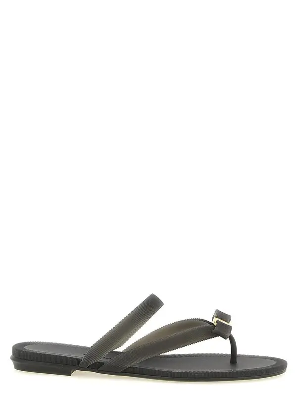 FERRAGAMO Jealsa' Thong Sandals - Black