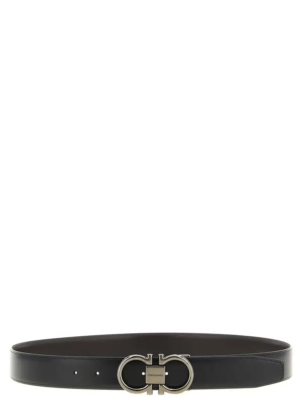 FERRAGAMO Double Gancini Reversible Belt - Multicolor