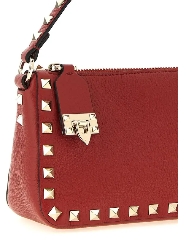 Valentino Garavani Rockstud Small Shoulder Bag - Red