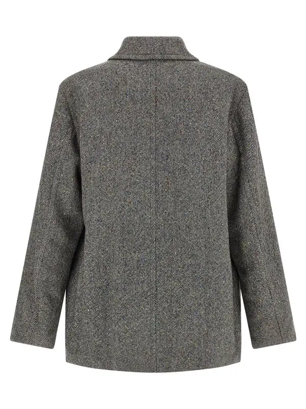 Dries Van Noten Randale" Wool Coat With Multicolor Accents - Gray