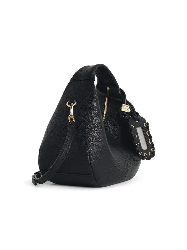 GANNI Eco Leather Mini Hobo Bag - Black