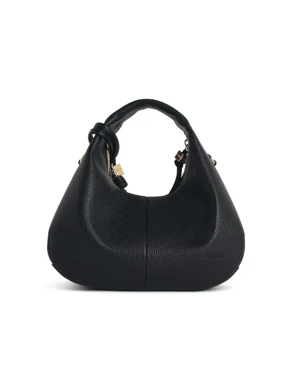 GANNI Eco Leather Mini Hobo Bag - Black