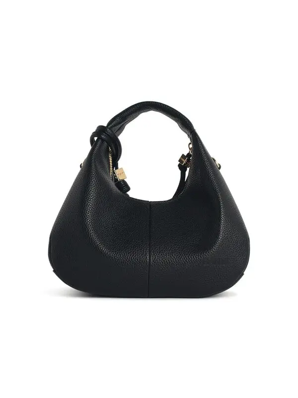 GANNI Eco Leather Mini Hobo Bag - Black