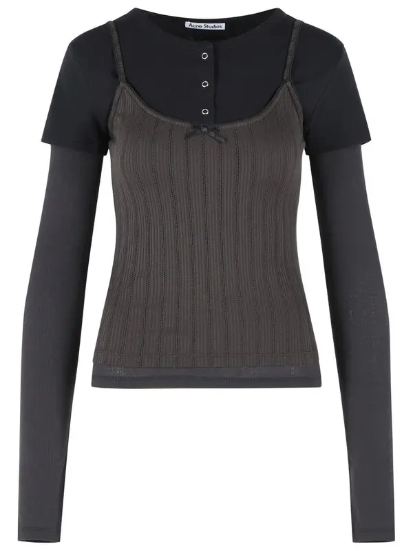 Acne Studios Lyocell T-shirt With Layered Effect - Black