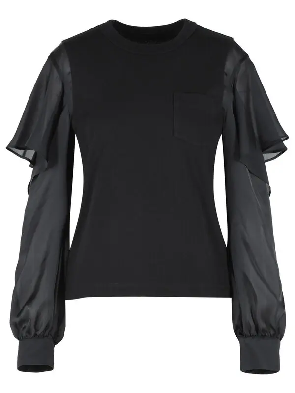 Sacai Cotton T-shirt - Black