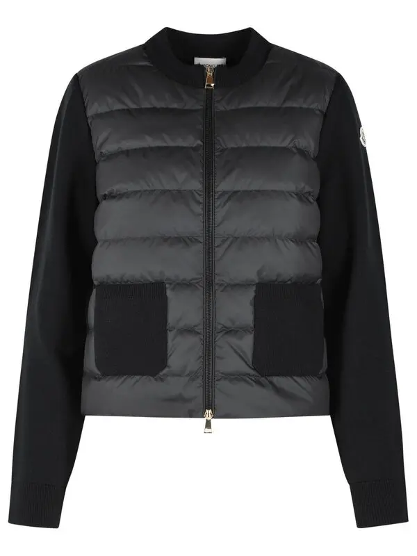 Moncler Virgin Wool Tricot Cardigan - Black