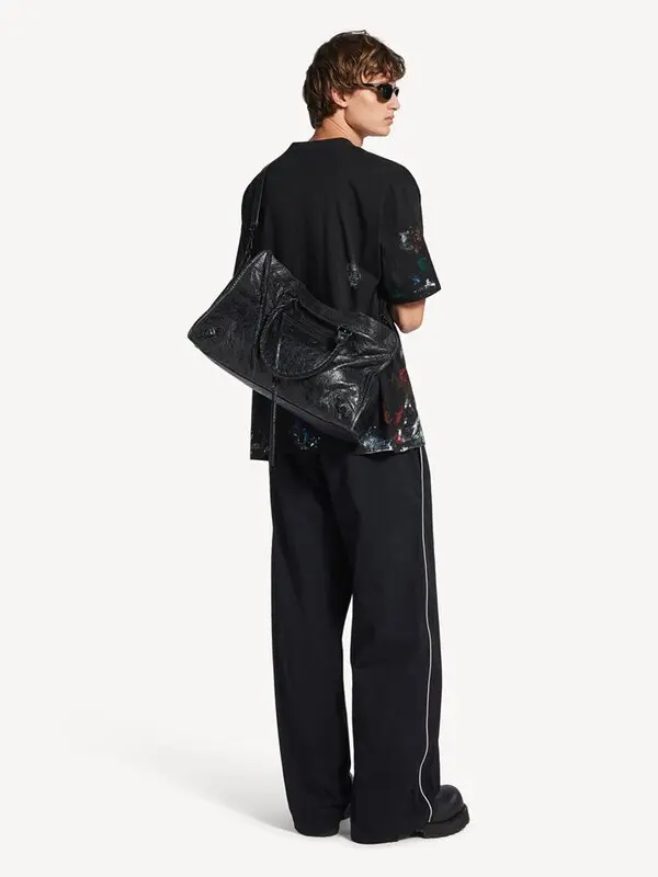 Balenciaga Le City Bag Large In Arena Lambskin - Black