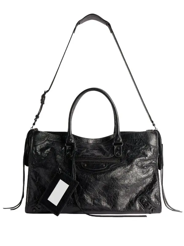 Balenciaga Le City Bag Large In Arena Lambskin - Black