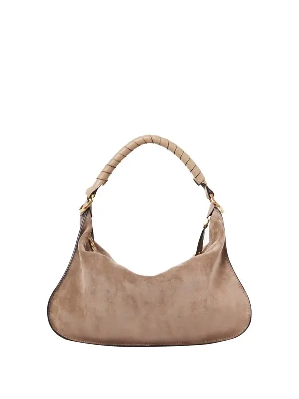 Chloé Small Marcie Shoulder Bag In Suede Leather - Brown