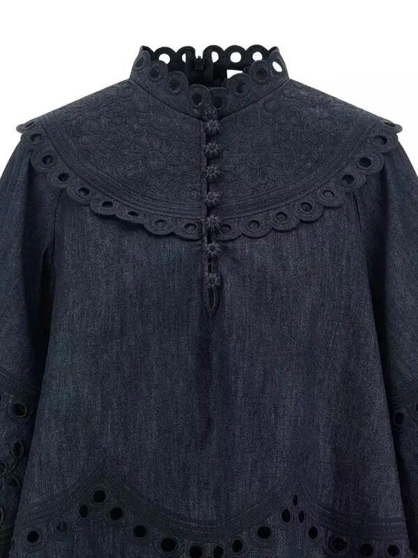 Zimmermann Mahon Broderie Anglaise Denim Top