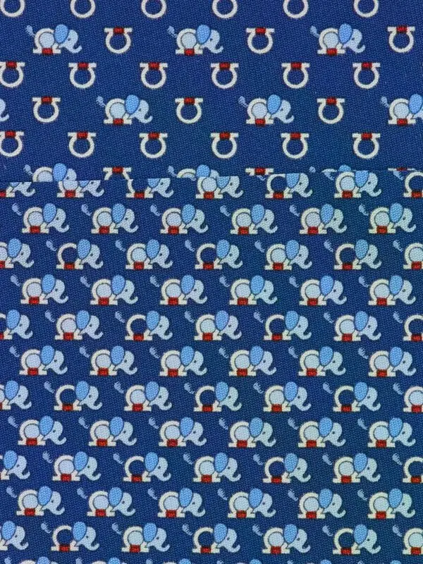 FERRAGAMO Elephant Print Silk Tie