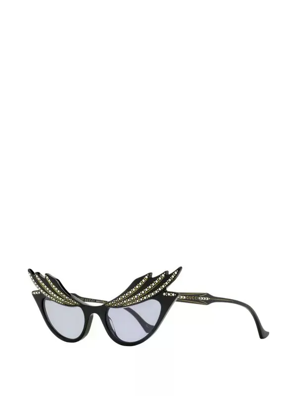 Gucci Crystal-embellished Cat-eye Sunglasses - Black