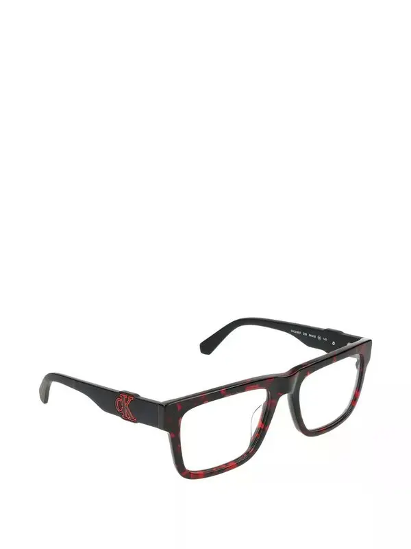 Calvin Klein Tortoiseshell-effect Rectangle-frame Glasses